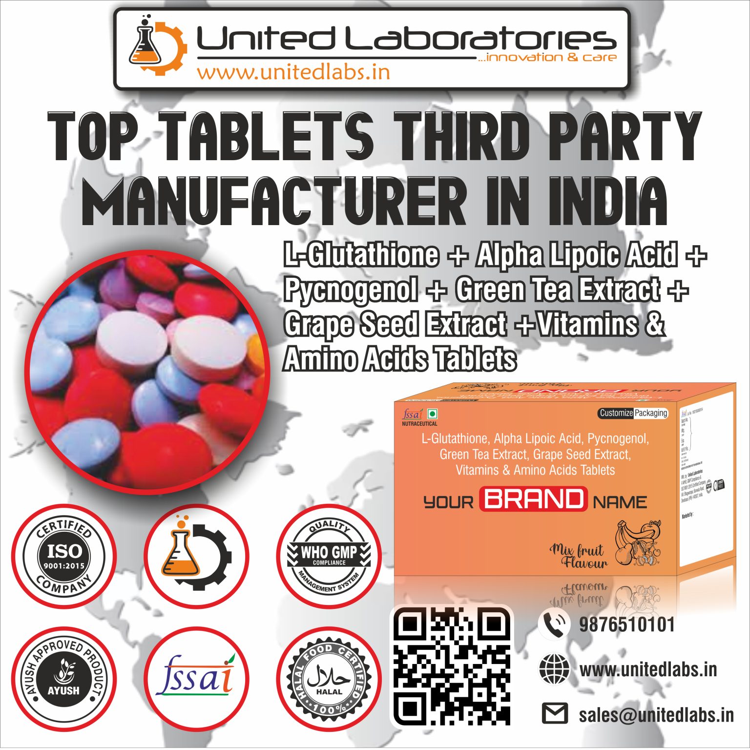 Myo-Inositol + D-Chiro-Inositol + Folic Acid + Vitamin D3 Tablets Manufacturer and Supplier in India