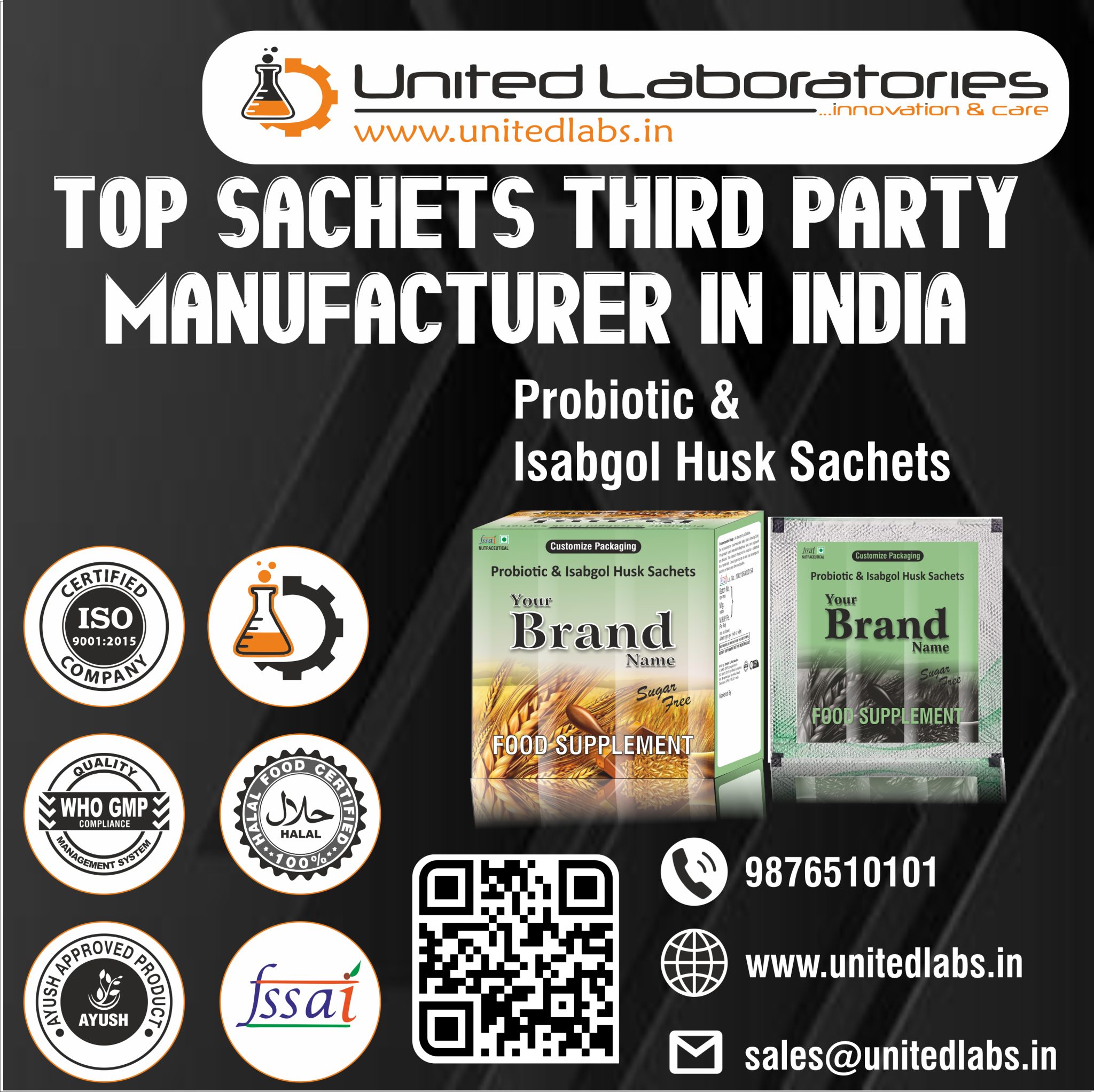 White Label Probiotic + Isabgol Husk Sachets Manufacturer in India