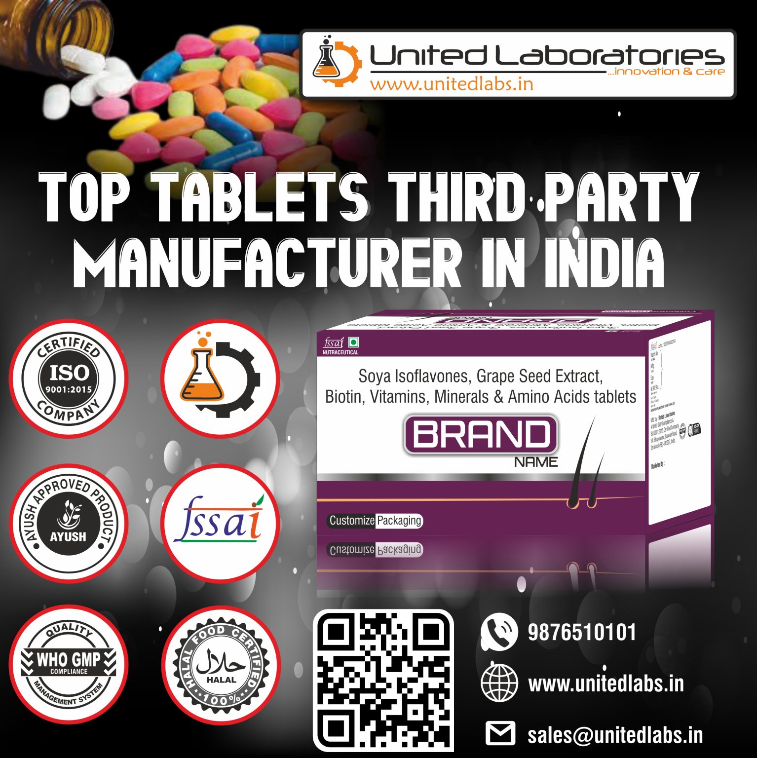 Myo-Inositol + D-Chiro-Inositol + Folic Acid + Vitamin D3 Tablets Manufacturer and Supplier in India