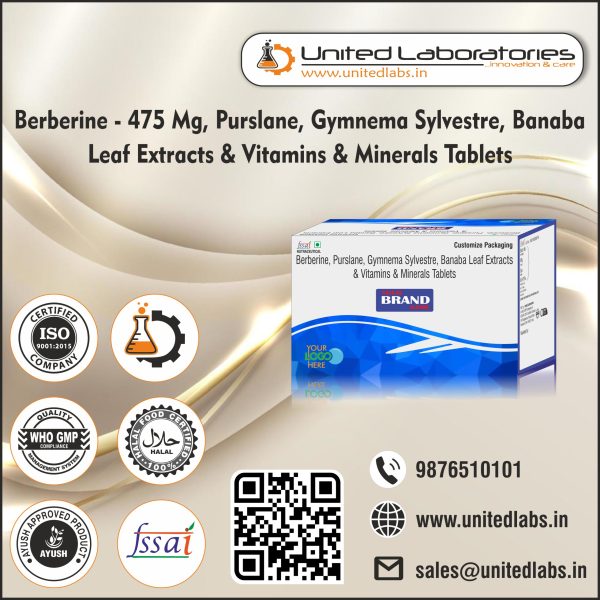 Berberine, Purslane, Gymnema Sylvestre, Banaba Leaf, Vitamins, and ...