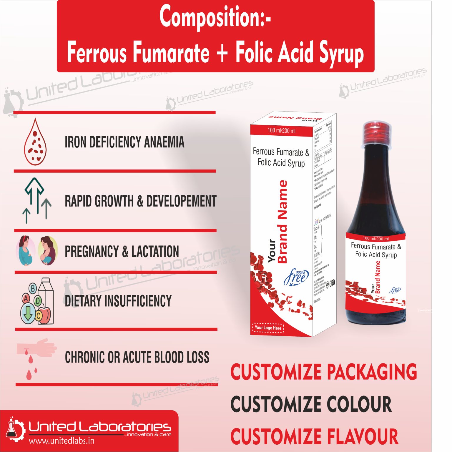 Ferrous Fumarate + Folic Acid Syrup Manufacturer and Supplier in India